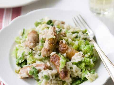 Risotto met groene kool en worst - Libelle Lekker