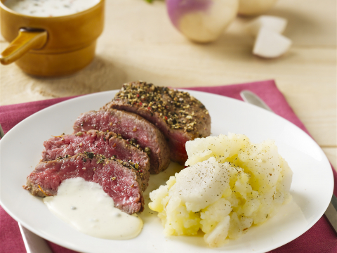 Raapjesstoemp met pepersteak - Libelle Lekker