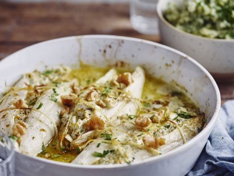 Witloof gevuld met geitenkaas met peterseliepuree - Libelle Lekker