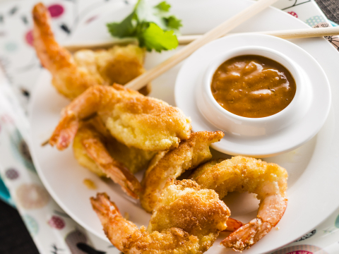 Scampi fritti met abrikozensalsa - Libelle Lekker