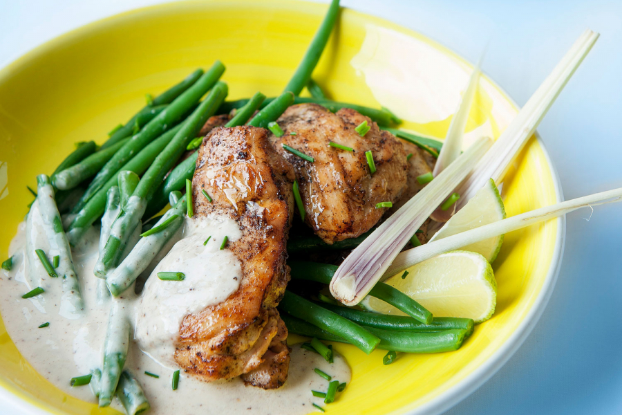 Poulet aux haricots verts et au lait de coco