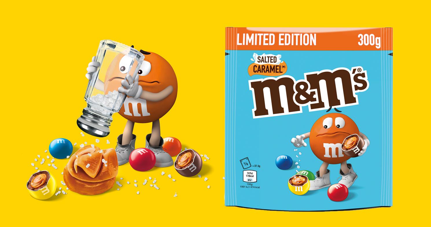 M&M's laat nieuwe limited edition Salted Caramel op ons los