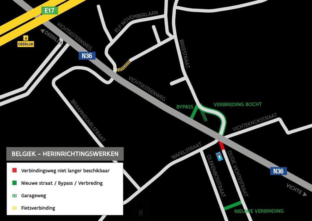 Werken aan kruispunt Belgiek in Deerlijk gaan volgend jaar van start - KW.be