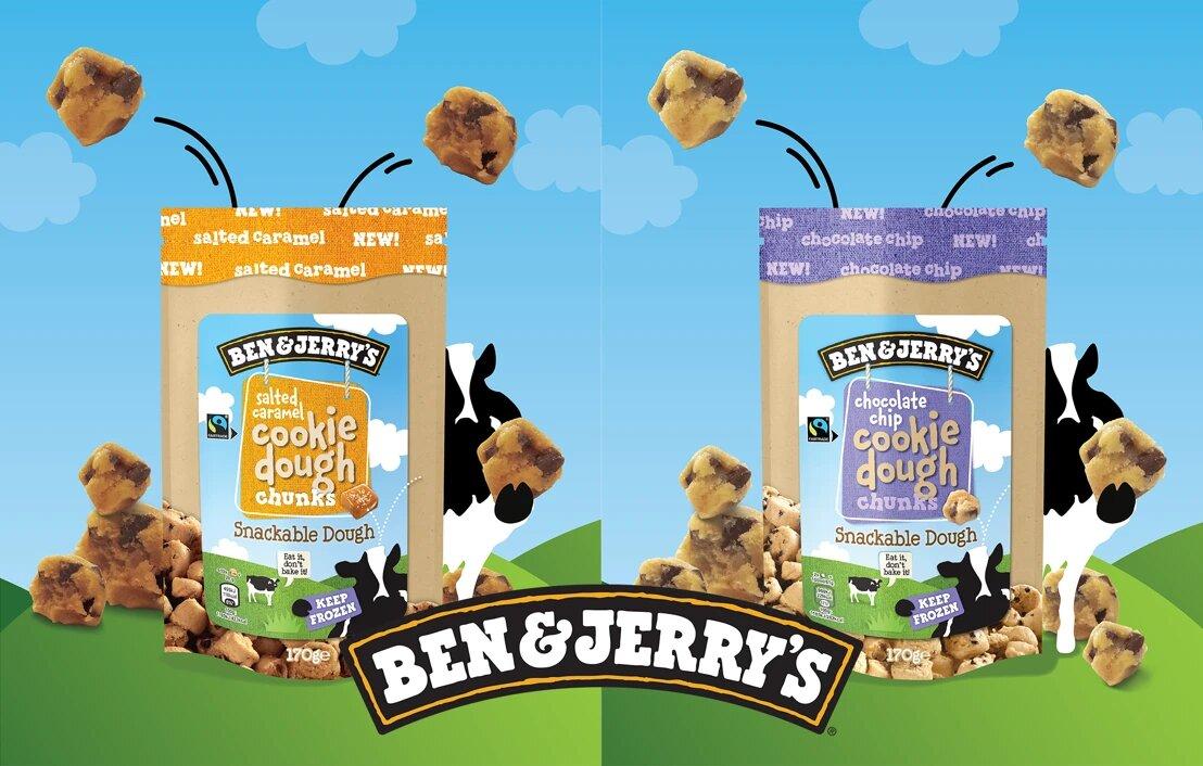 Les morceaux de pâte à cookie de Ben & Jerry’s sont chez Delhaize