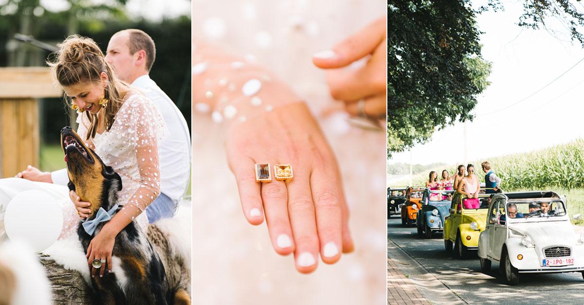 Cindy & Pieter-Jan huwden op hun eigen locatie Ferme Koer