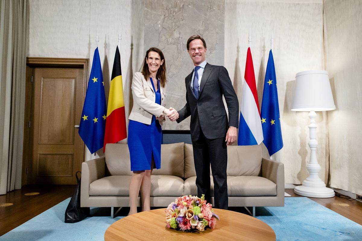 Sophie Wilmès en Mark Rutte ontmoeten elkaar in Den Haag