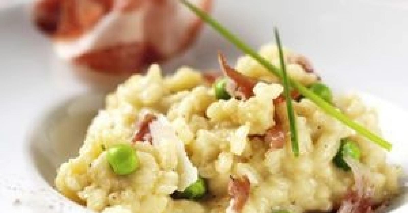 Risotto van doperwten