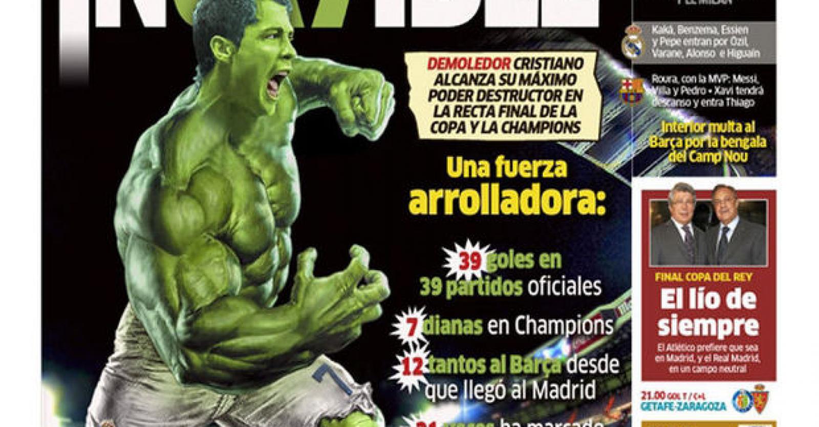 Cristiano Ronaldo als de Hulk