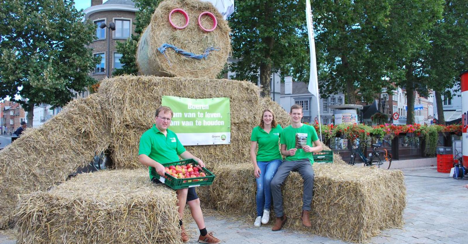 Grote pop van stro op ‘t Zand in Brugge zet landbouwsector in de kijker ...