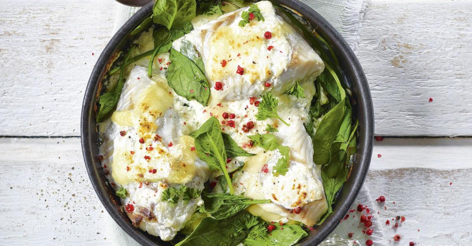 Koolvis met spinazie en mozzarella - Plus Magazine