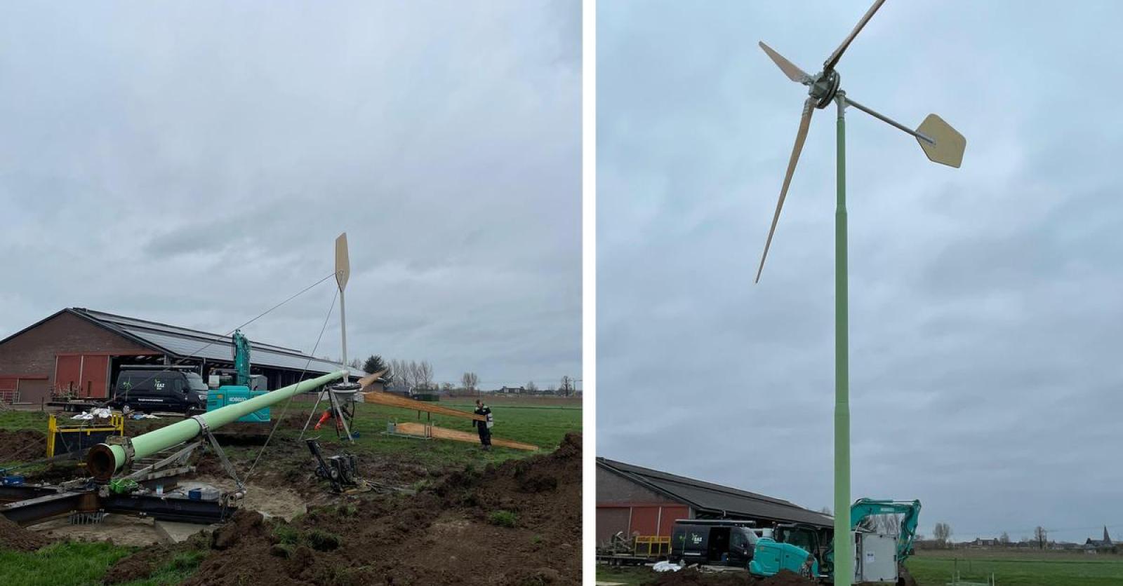 EAZ plaatst in Waasten zijn eerste kleine windmolen in Wallonië - KW.be