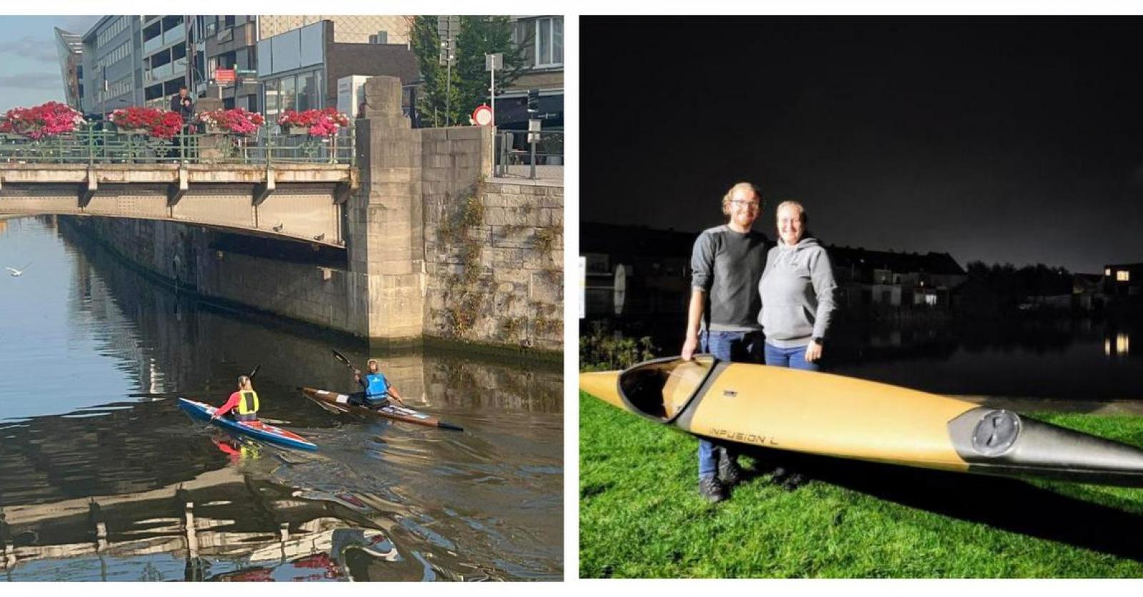 Brecht en Jamaica kajakken van Kortrijk naar Parijs voor goede doel: “Goed voor 378 kilometer en ...