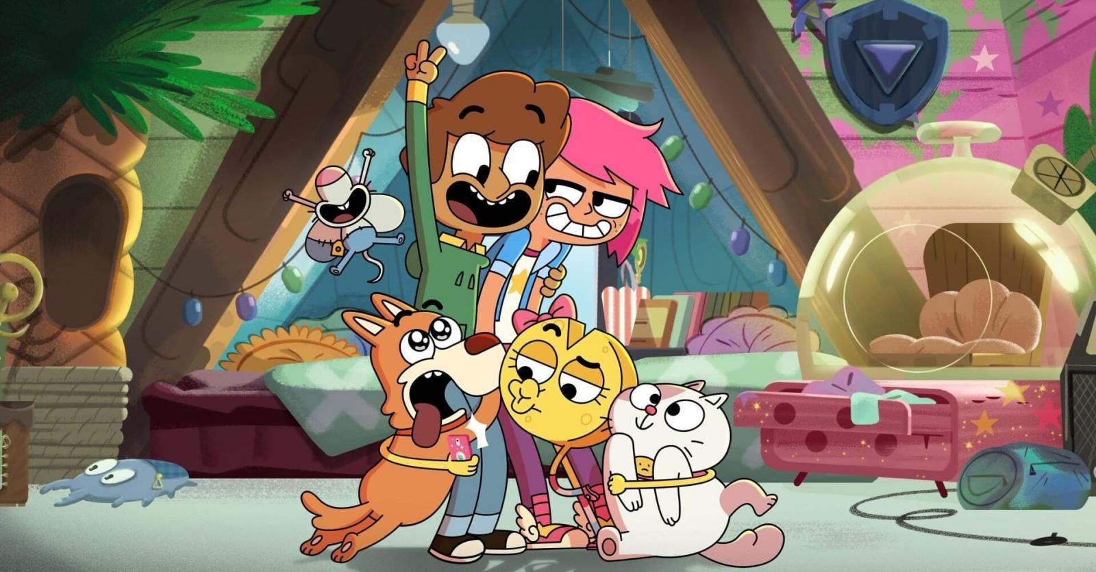 Boy Girl Dog Cat Mouse Cheese - Télépro