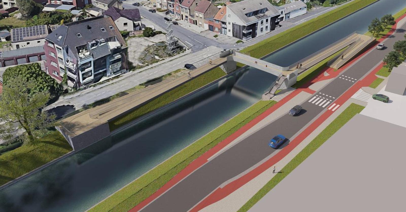 Voorbereidende werken voor nieuwe fietsbrug over kanaal in Veurne op ...