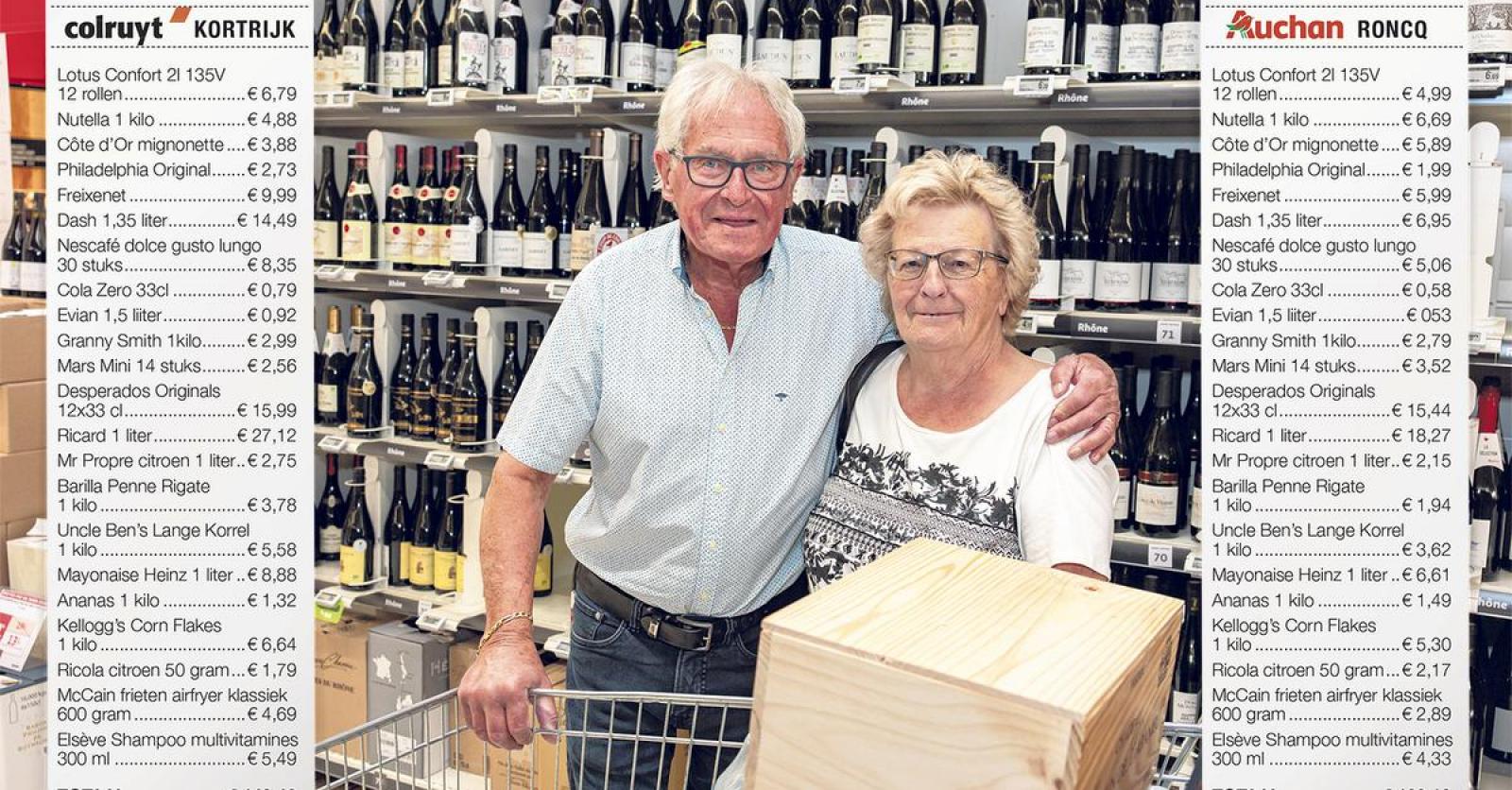 109,19 euro in plaats van 142,40 - Winkelkar net over de grens fors ...