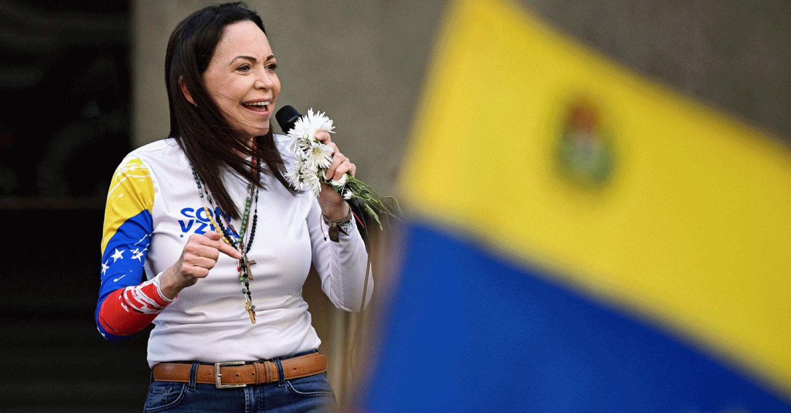 Nobelprijswinnares Machado wil Amerikaanse druk voor vertrek Maduro