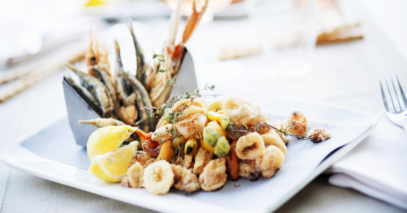 Fritto misto di pesce e verdure