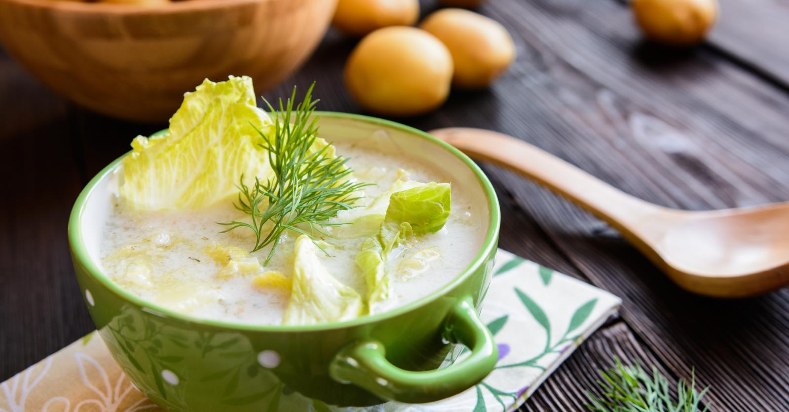 Slasoep met spinazie en preischeuten