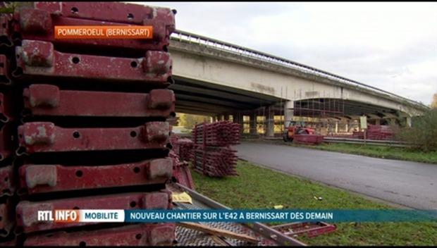 Début de travaux de réfection d'un pont sur l'E42 à hauteur de Bernissart