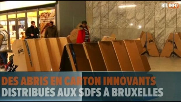Des abris en carton innovants distribués aux SDF bruxellois