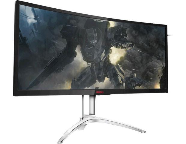 Extrabrede gaming-monitor in gebogen vorm