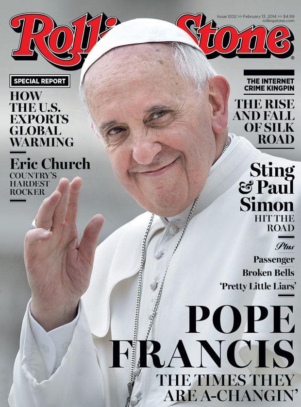 Le pape François en couverture du magazine Rolling Stone