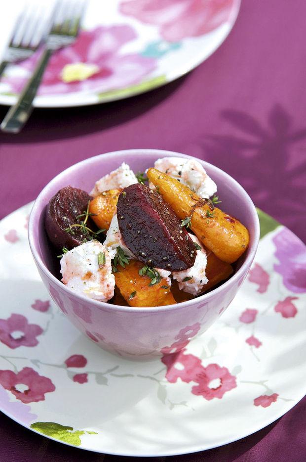Salade aux betteraves rouges et aux carottes